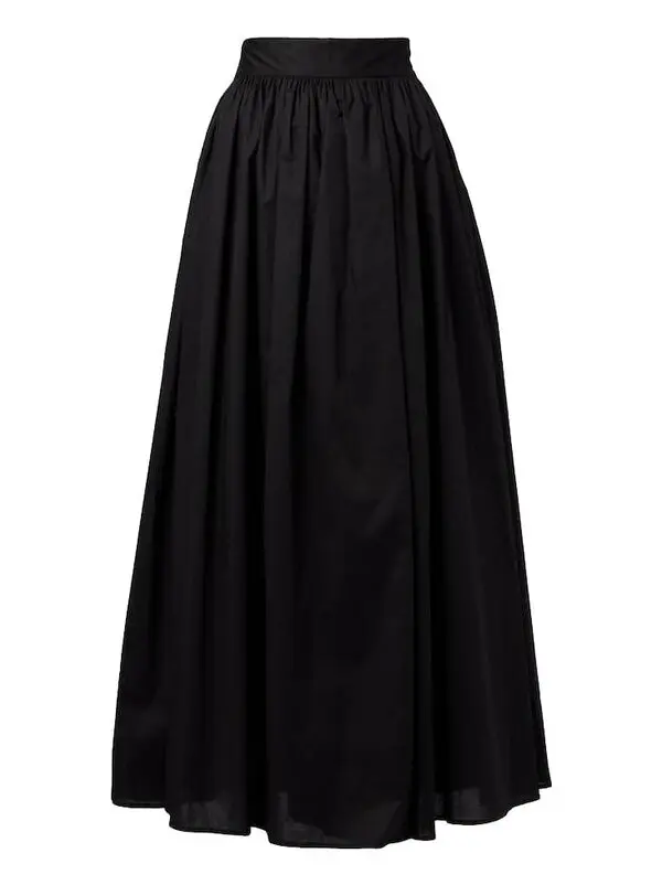 ADRIANA DEGREAS Cotton Maxi Skirt - Black