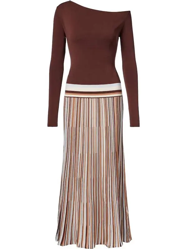 Faithfull The Brand Citara Knitted Cotton-blend Maxi Dress - Brown