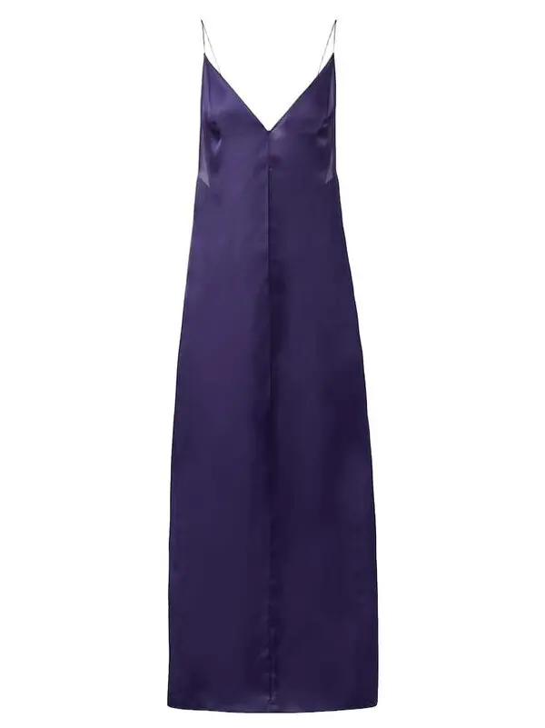 Khaite Tulula Silk Organza Slip Dress - Blue