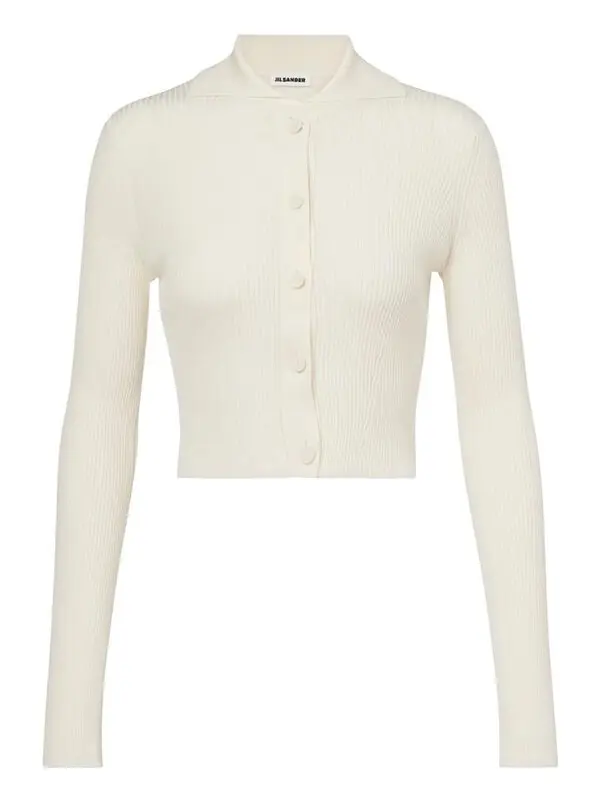 JIL SANDER Cropped Cardigan - White