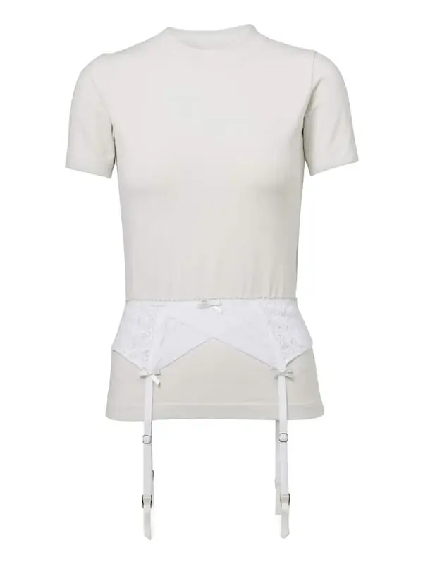 Balenciaga Lingerie Cotton-blend Jersey T-shirt - White