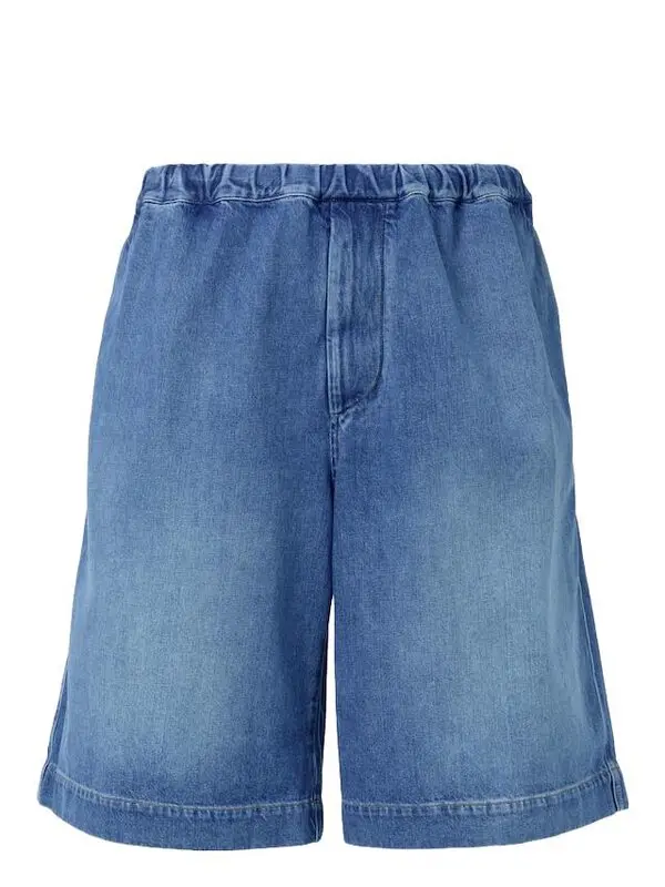 Plan C Denim Bermuda Shorts - Blue
