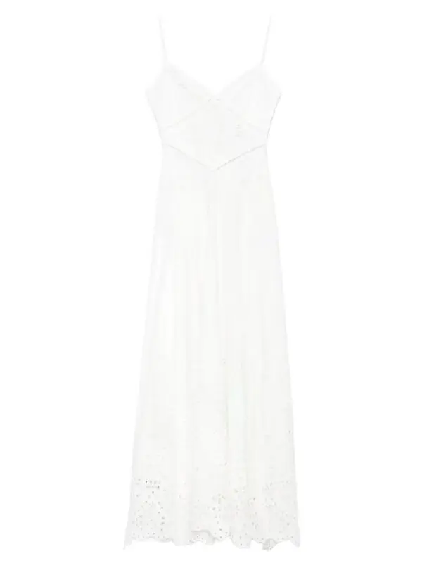 SELF-PORTRAIT Embroidered Maxi Dress - White