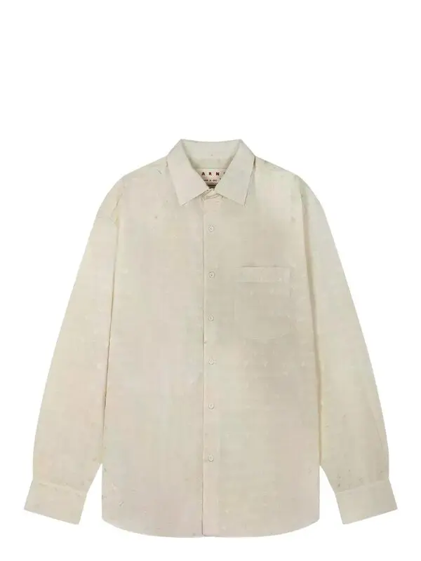 Marni Geometric-jacquard Shirt - Neutrals