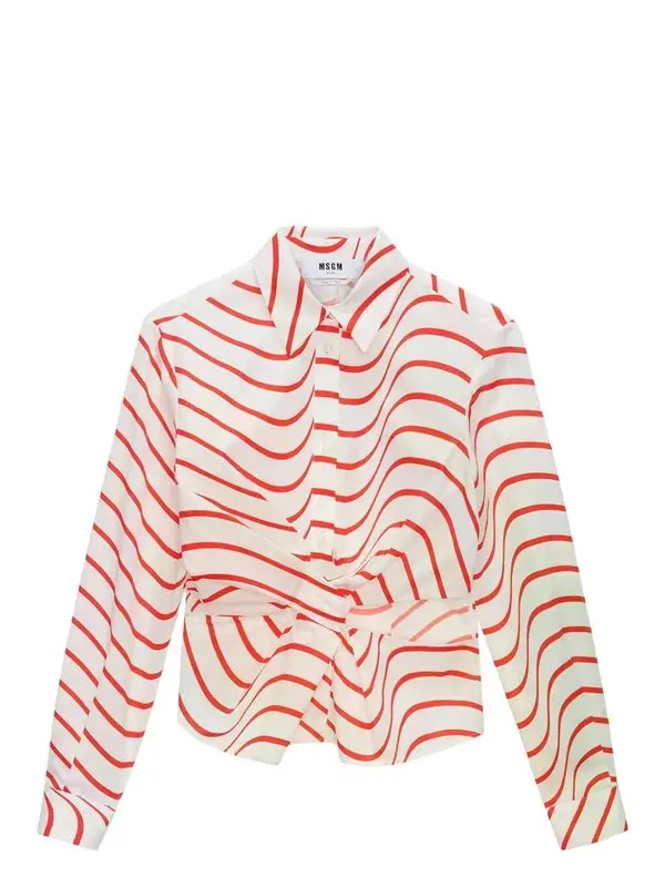MSGM Printed Blouse - Red