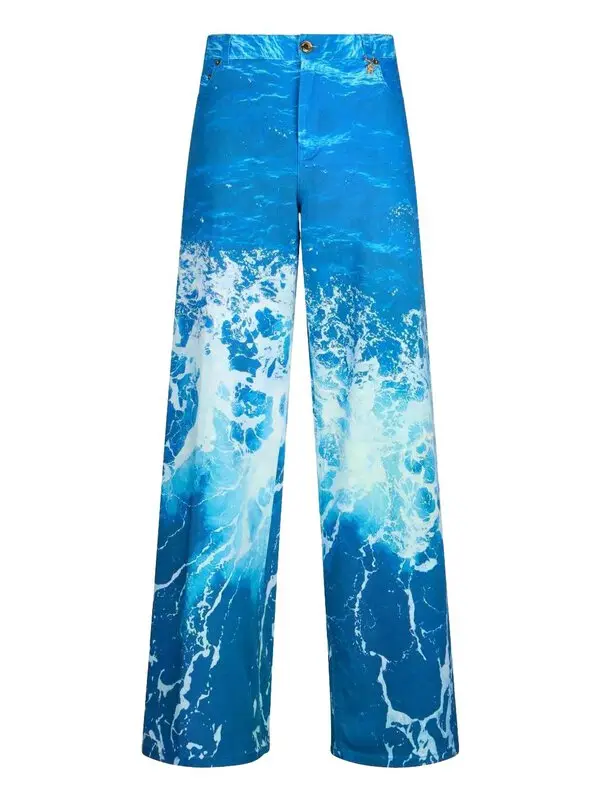 Roberto Cavalli Graphic-print Trousers - Blue
