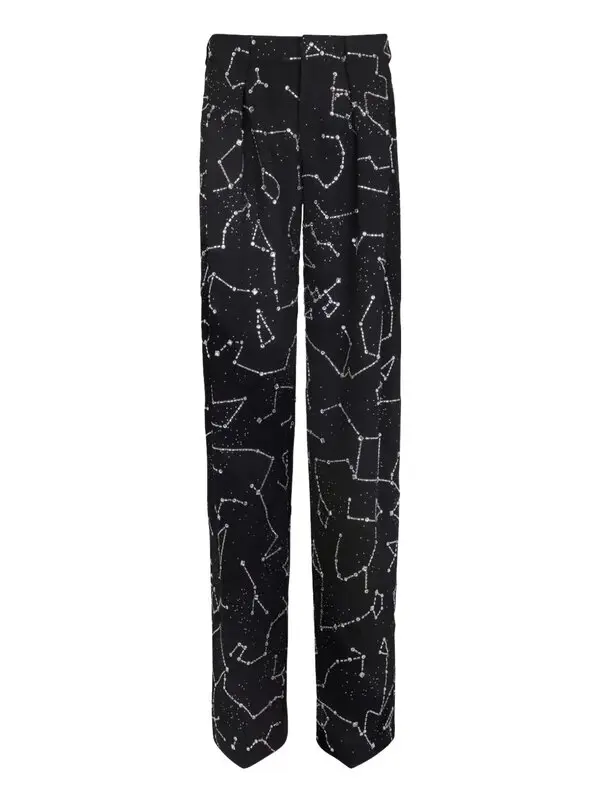 Balmain Constellation Embroidered Trousers - Black