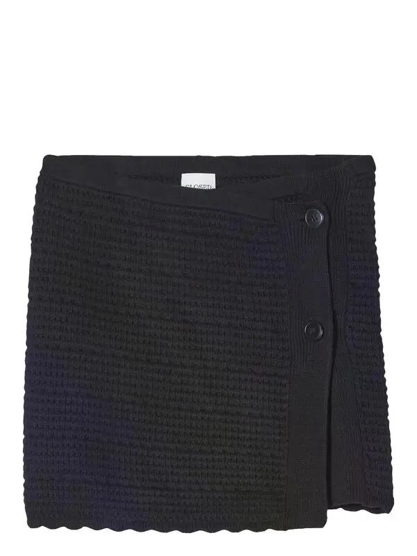 Closed Crochet Mini Skirt - Black
