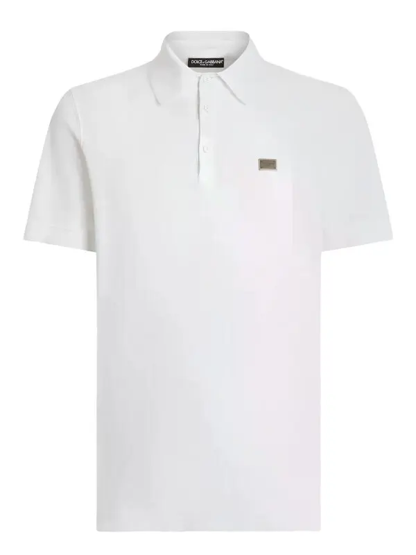 Dolce & Gabbana Logo-plaque Polo Shirt - White