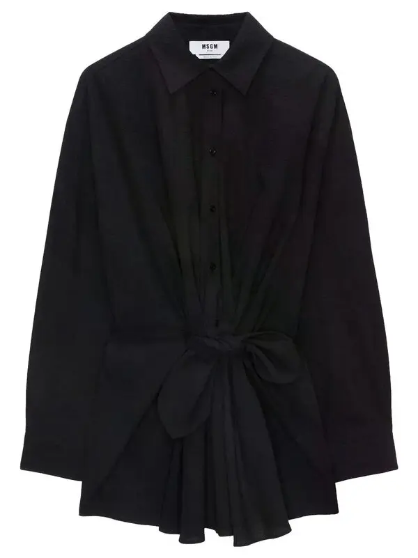 MSGM Knot-detail Mini Dress - Black