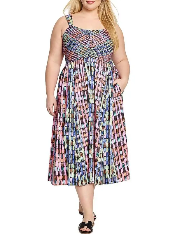 NIC+ZOE Plus Rainbow Macaroon Sarah Dress - Pink Multi