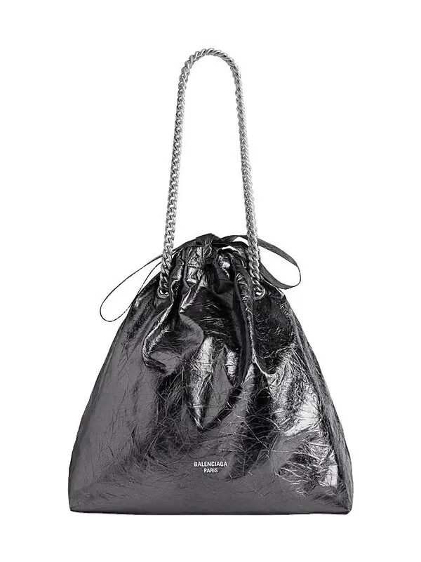 Balenciaga Metallized Crush Tote Bag - Grey