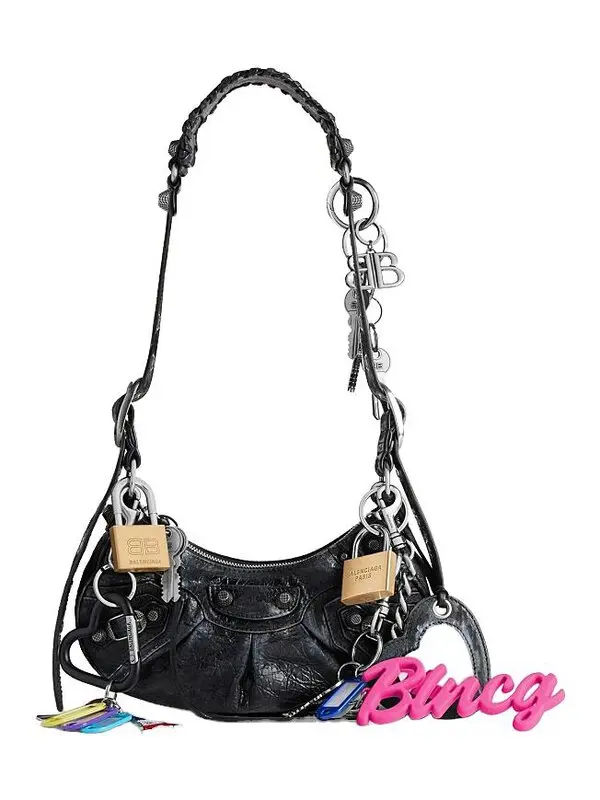 Balenciaga Le Cagole Shoulder Bag With Charms - Black