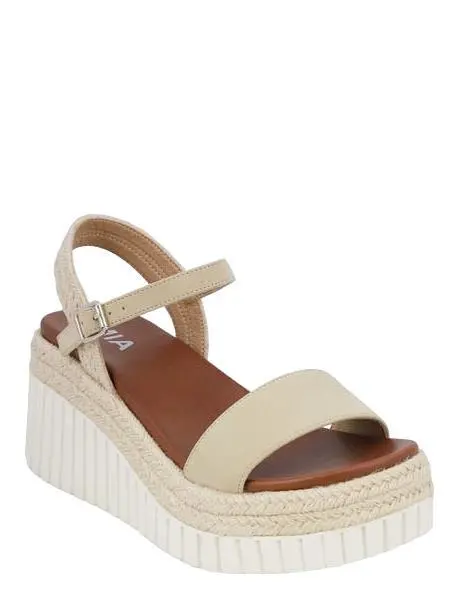 Mia Yanis Ankle Strap Platform Wedge Sandal - Sand