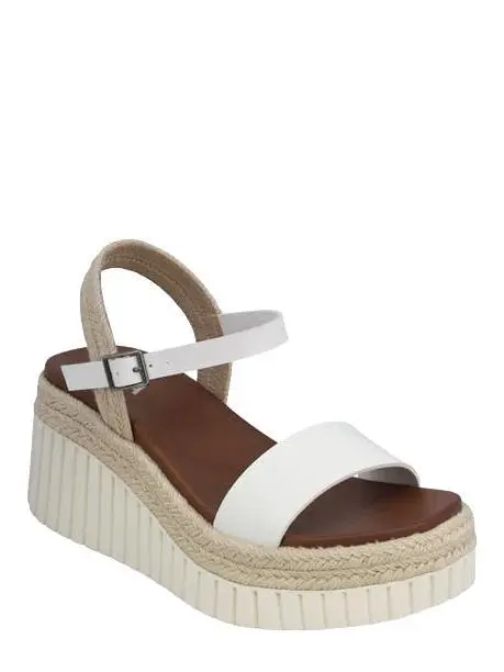 Mia Platform Wedge Sandal - White
