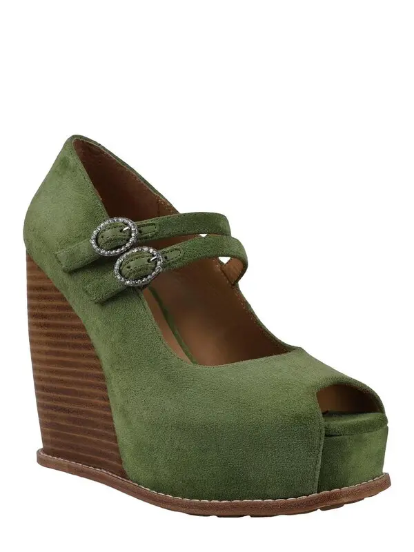 ZIGI Platform Wedge Sandal - Olive Suede