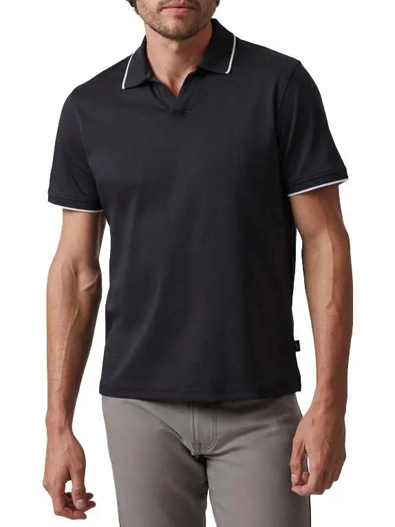 34 Heritage Riviera Tipped Pima Cotton Polo - Black