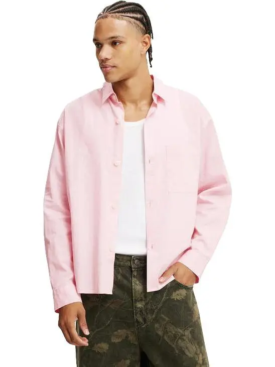 COTTON ON Hampton Long Sleeve Shirt - Soft Pink