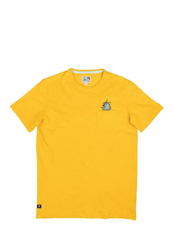BAJA LLAMA El Sativo Agaveslub Pima Pocket Tee - Gold