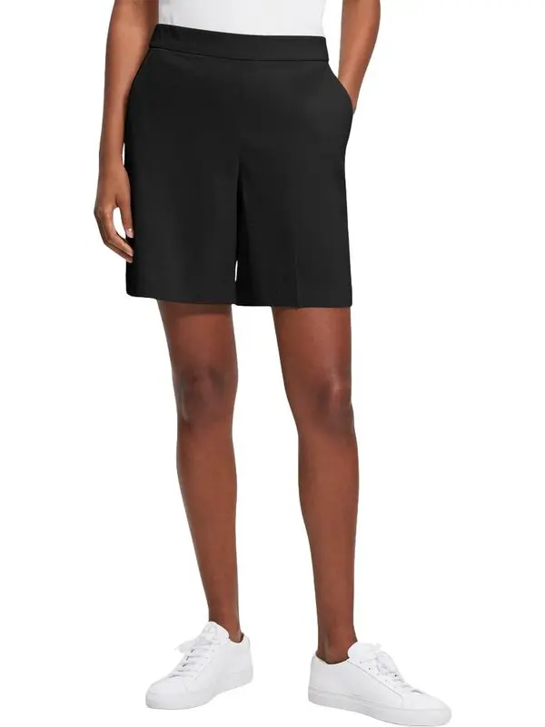 Theory Linen Blend Shorts - Blk