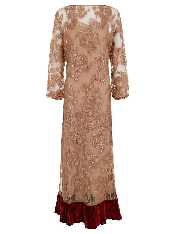 Gucci Floral Lace Dress - Brown