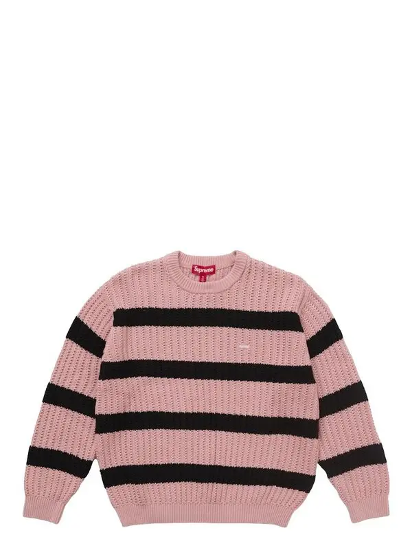 Supreme Loose Gauge Stripe Small Box Sweater - Pink