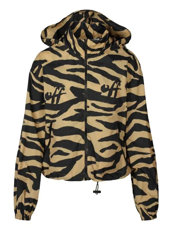 Off-White Zebra-print Hooded Jacket - Multicolor