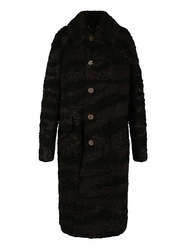 Gucci Zebra Pattern Shearling Coat - Black