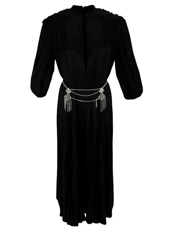 Gucci Cape Sleeve Crystal-embellished Gown - Black