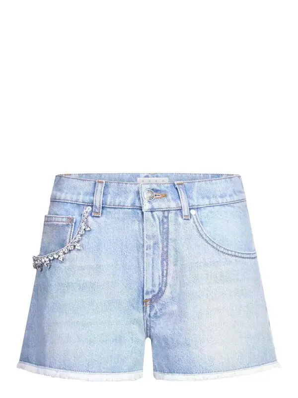 AREA Crystal-embellished Shorts - Blue