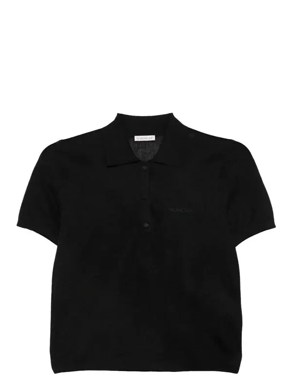 Moncler Logo-embroidered Polo Shirt - Black