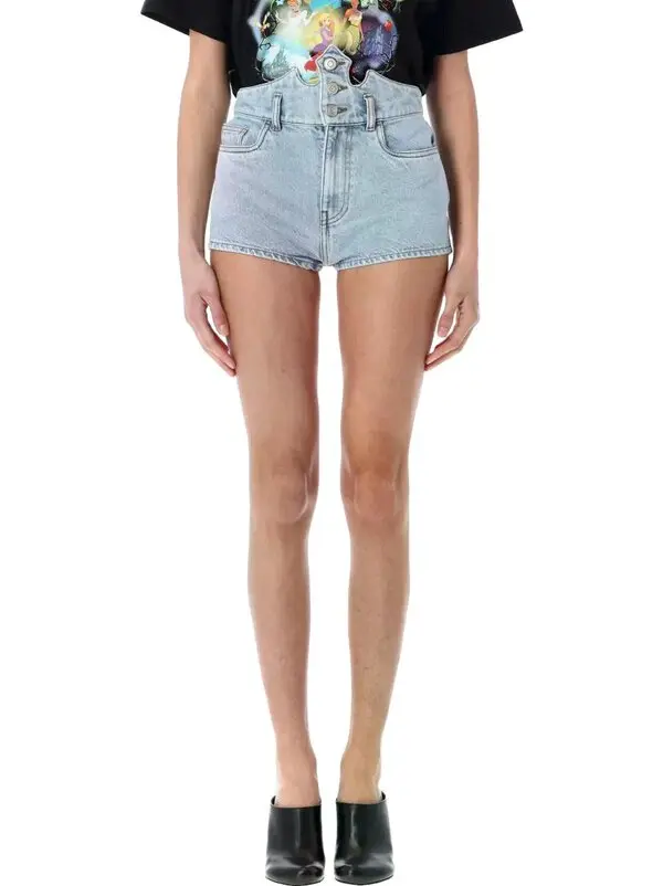 Coperni Crown Mini Denim Shorts - Blue
