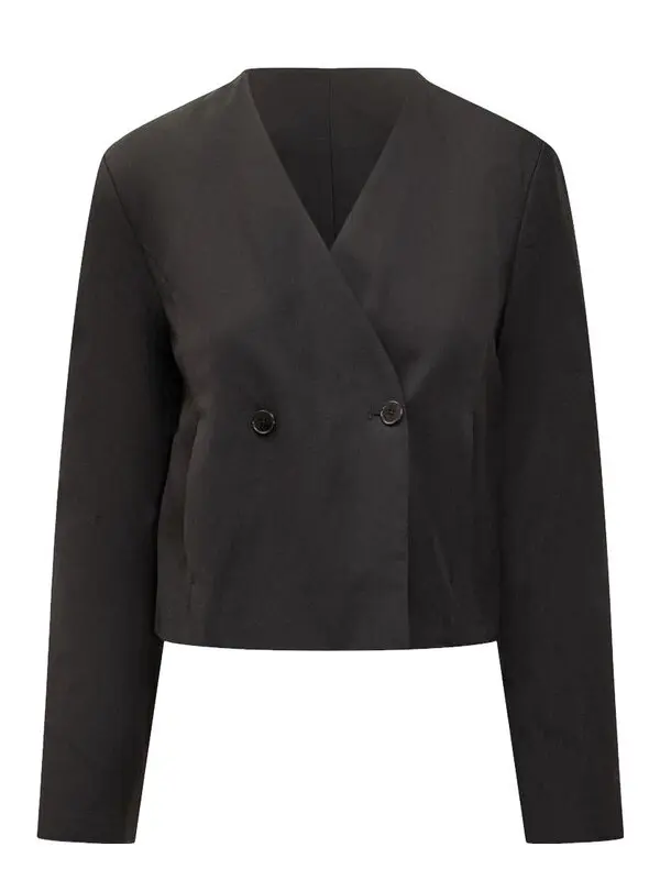 Loulou De Saison Cropped Double-breasted Blazer - Black