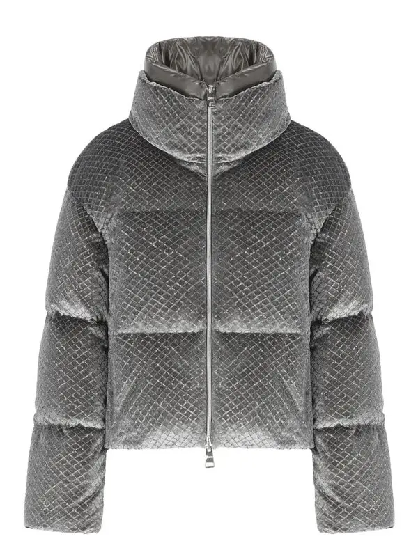 Herno Quilted Velvet Down Jacket - Grey