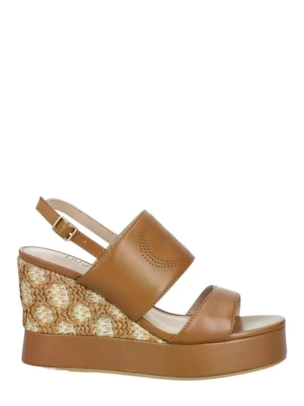 Liu Jo Braided Wedge Sandals - Brown