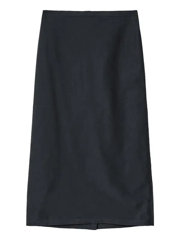 Cos Cotton Drawstring Midi Skirt - Blue