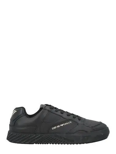 Emporio Armani Leather Low-top Sneakers - Black