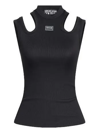 Versace Ribbed Jersey Top - Black