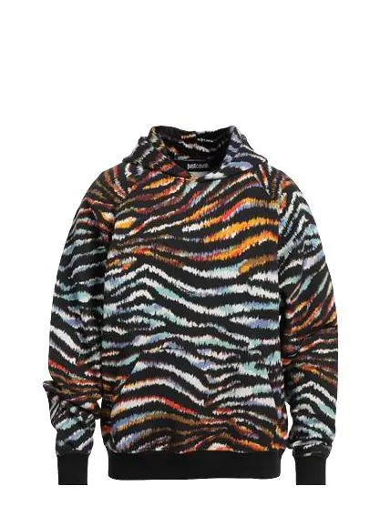 Just Cavalli Cotton Blend Zebra-print French Terry Sweatshirt - Black