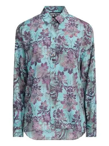 Versace Floral Print Crepe Shirt - Blue