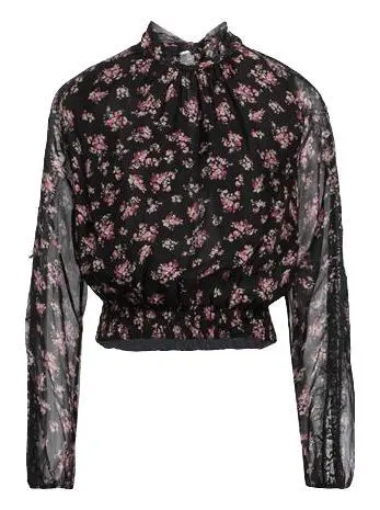 LIU •JO Floral-print Georgette Top - Black