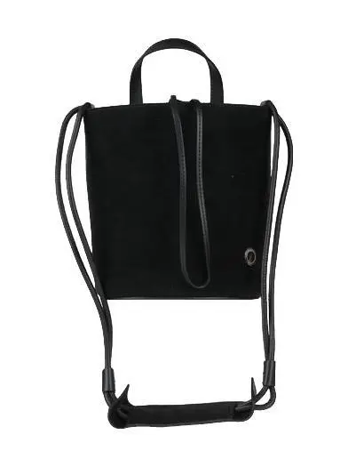 High Leather Bucket Bag - Black