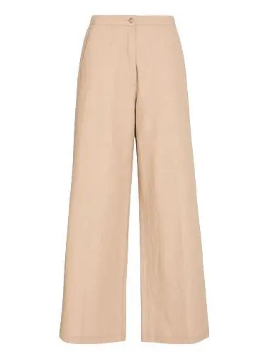 OTTOD'AME Wide Leg Solid Pants - Beige
