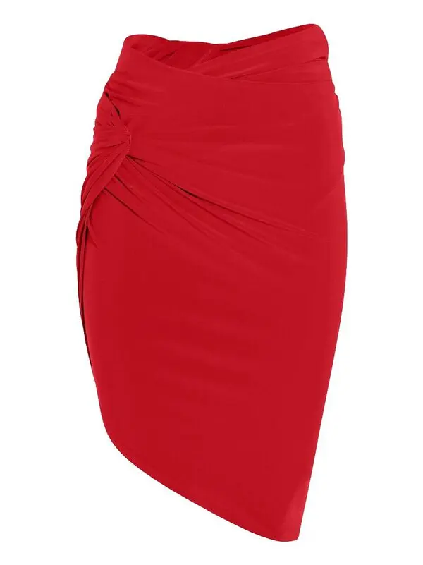 Jacquemus La Mini Jupe Drapeado Skirt - Red