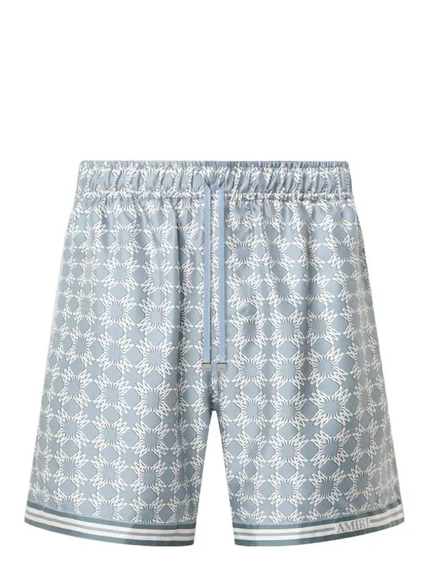 Amiri Ma Quad Monogram Shorts - Dusty Blue
