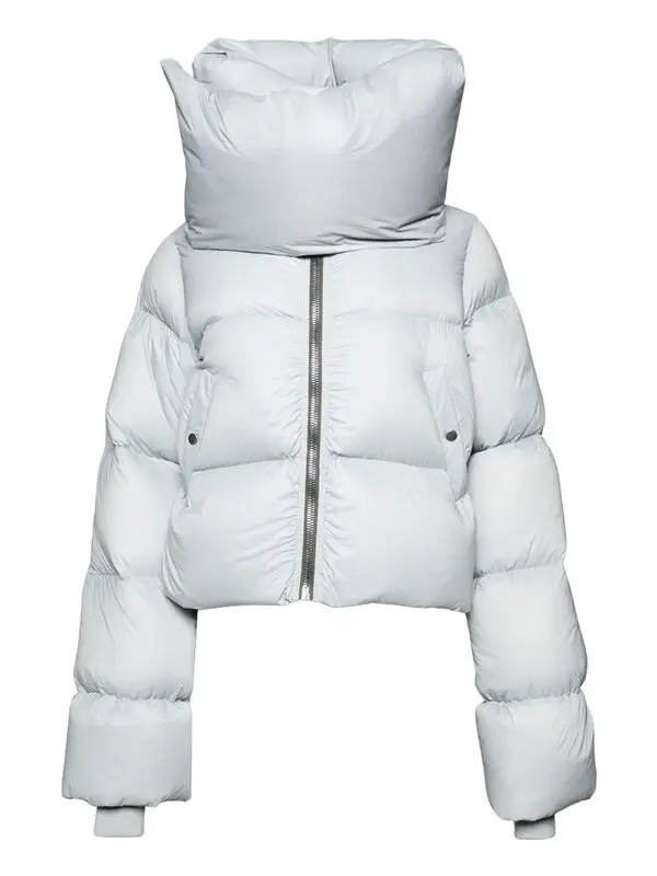 Rick Owens Funnel Neck Padded Jacket - Pale Blue