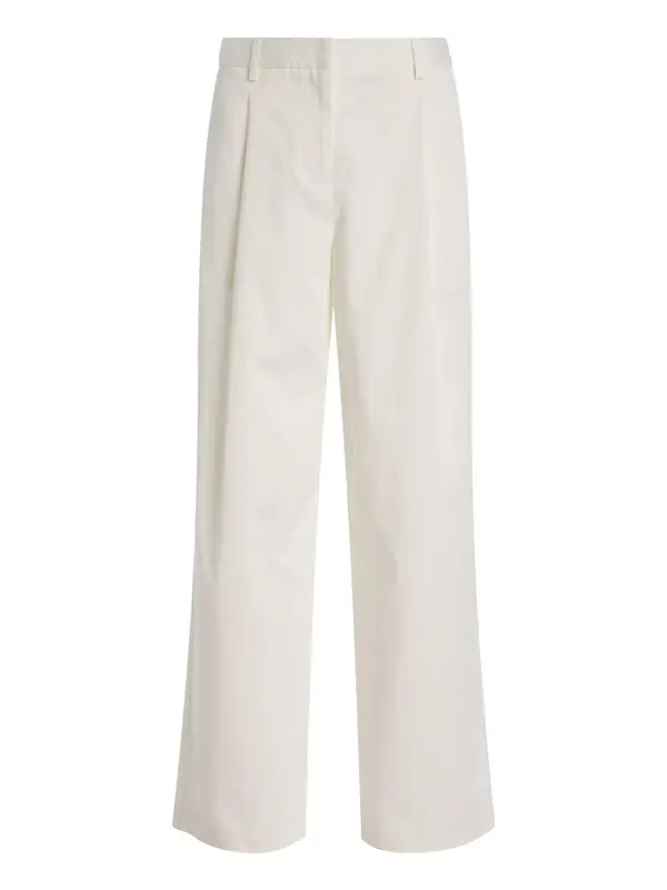 Matteau High-rise Stretch-cotton Pants - White