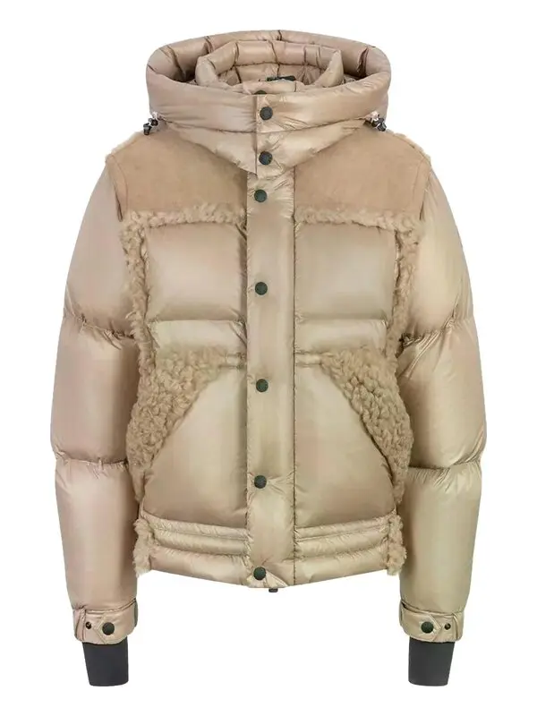 Moncler Shearling-trimmed Puffer Jacket - Brown