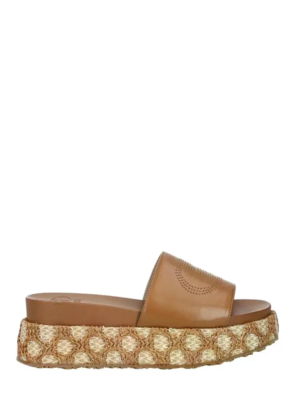 Liu Jo Platform Espadrille Slides - Brown
