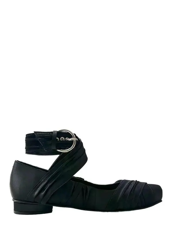 ALOHAS Valant Ruched Ballet Flats - Black